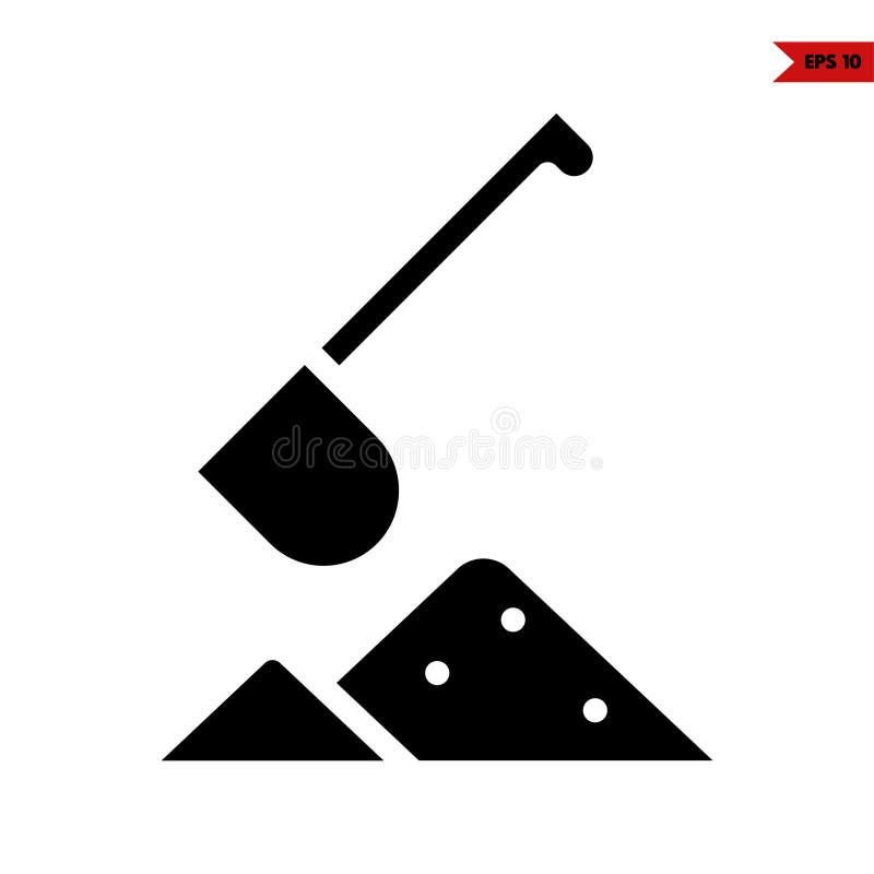 Illustration of Spoon Milk Powder Glyph Icon Stock Vector ...