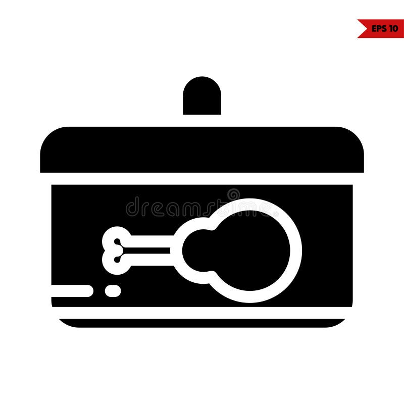 Illustration of Chicken Thighs in a Container Glyph Icon Stock Vector ...