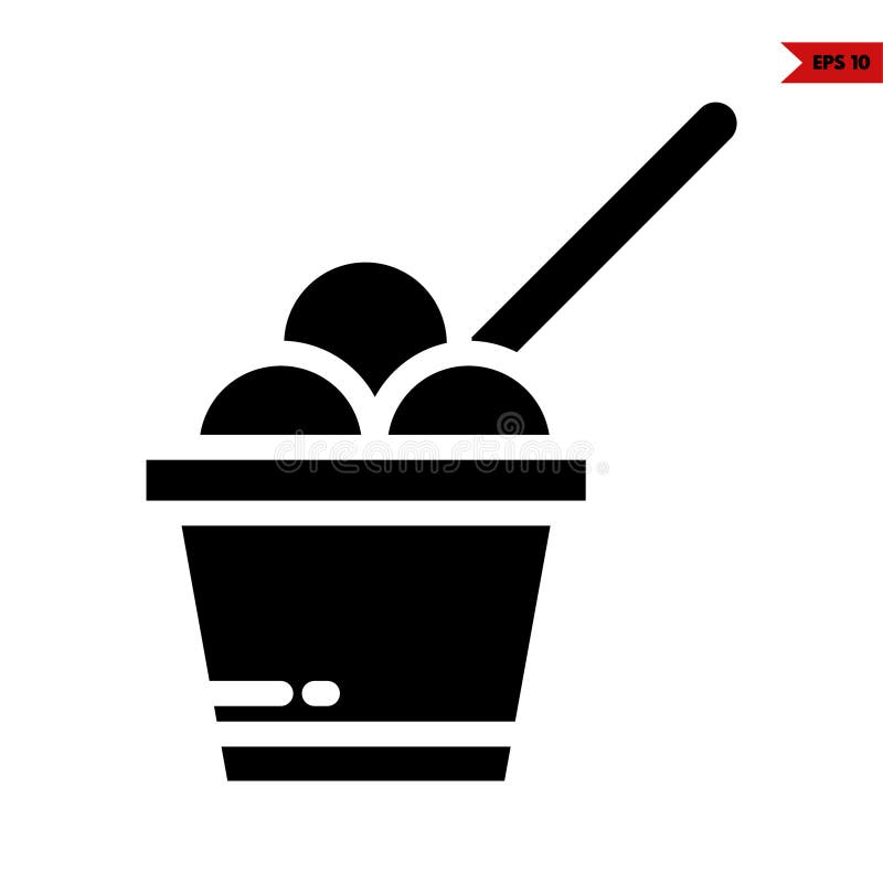 Illustration of Ice Cream in a Container Glyph Icon Stock Vector ...