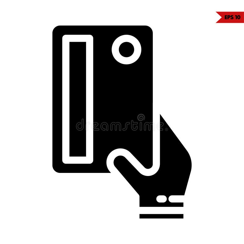 Illustration of Debit Card Glyph Icon Stock Vector - Illustration of ...