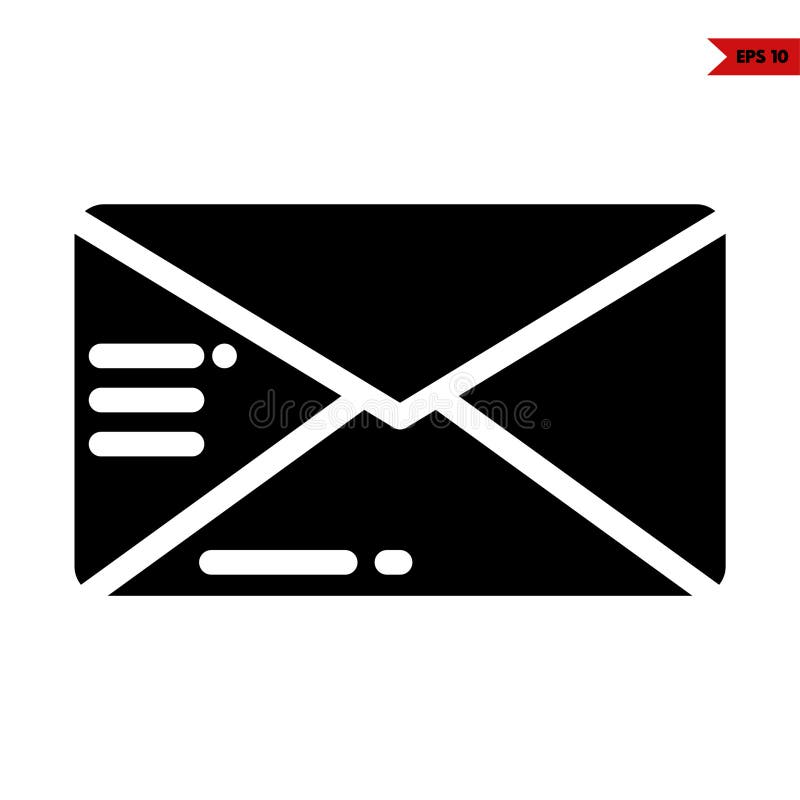Illustration of Mail Glyph Icon Stock Vector - Illustration of receive ...