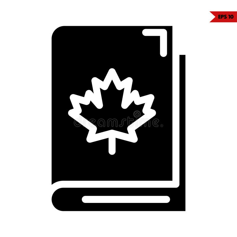Illustration of Book with Leaf Glyph Icon Stock Vector - Illustration ...