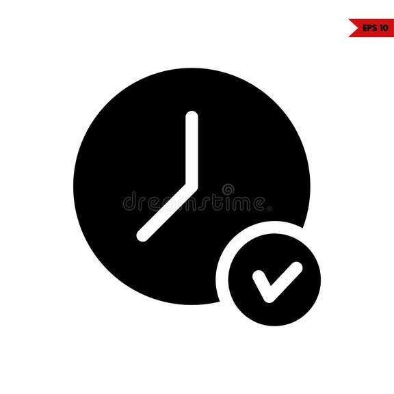 Illustration of Time Glyph Icon Stock Vector - Illustration of timer ...