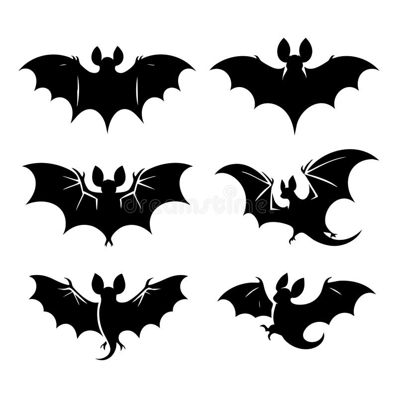 Set of Fledermaus Silhouette on White Background Stock Vector ...
