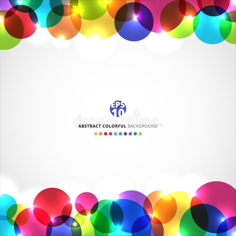 Template Abstract Header Colorful Circles with Light Glowing on Stock ...