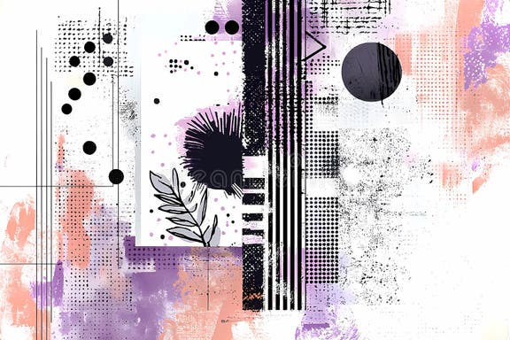 Template with Abstract Layers of Texture and Dots Stock Illustration ...