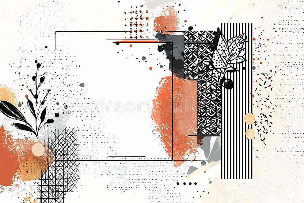 Template with Abstract Layers of Texture and Dots Stock Illustration ...
