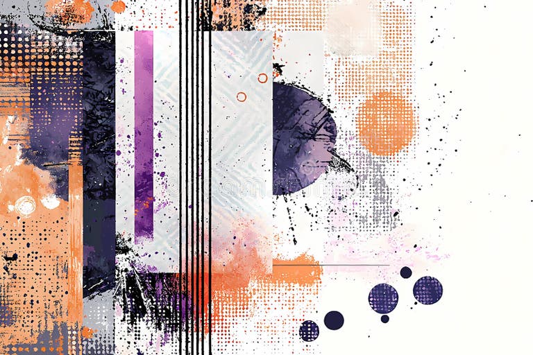 Template with Abstract Layers of Texture and Dots Stock Illustration ...