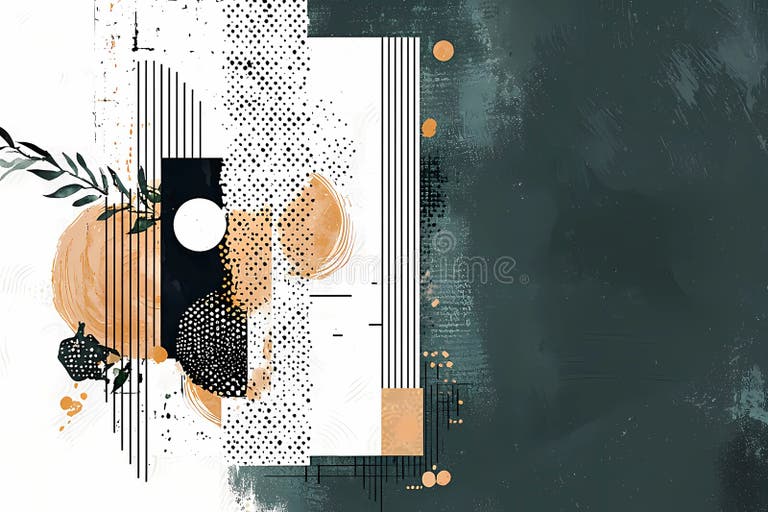 Template with Abstract Layers of Texture and Dots Stock Illustration ...
