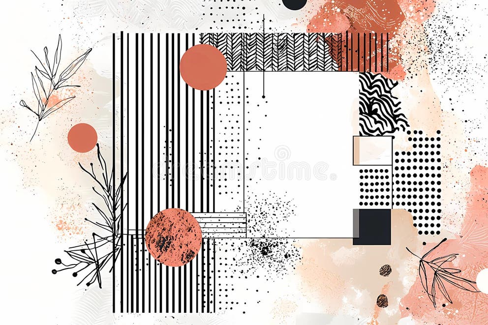 Template with Abstract Layers of Texture and Dots Stock Illustration ...
