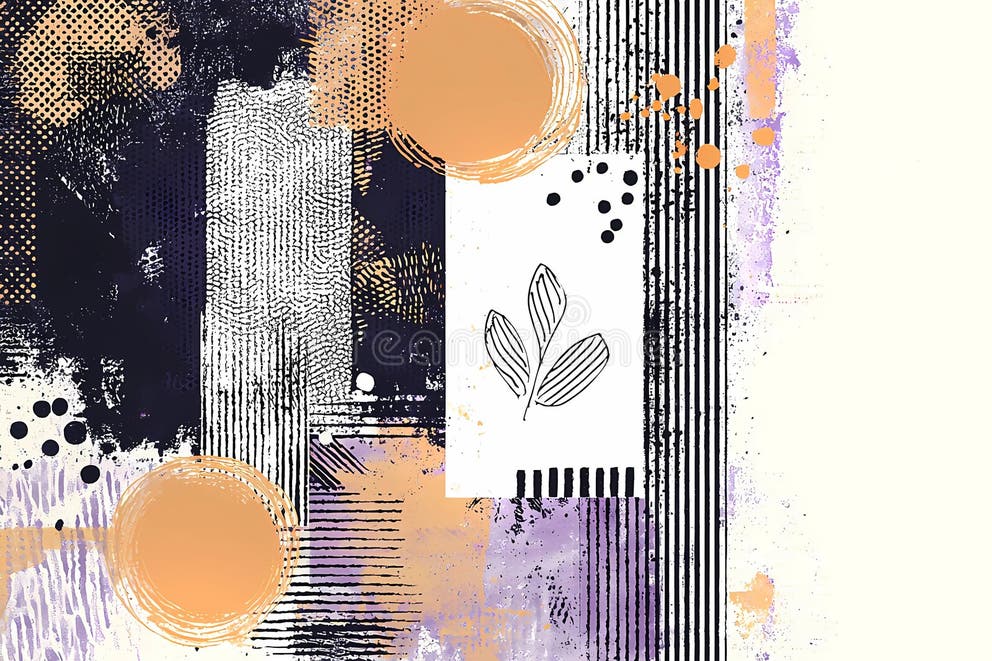 Template with Abstract Layers of Texture and Dots Stock Illustration ...