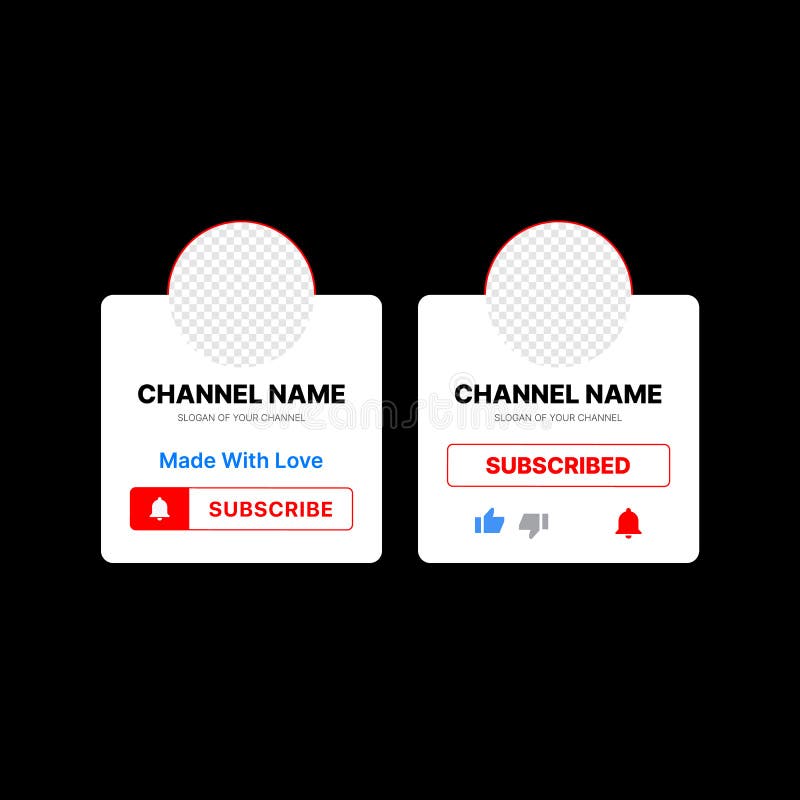 Template for Account Interface on Video Platform. Subscribe Button ...