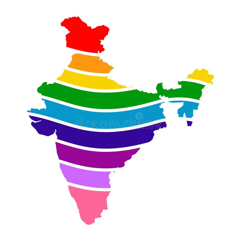 India Swoosh Silhouette Rainbow Map Stock Vector - Illustration of ...