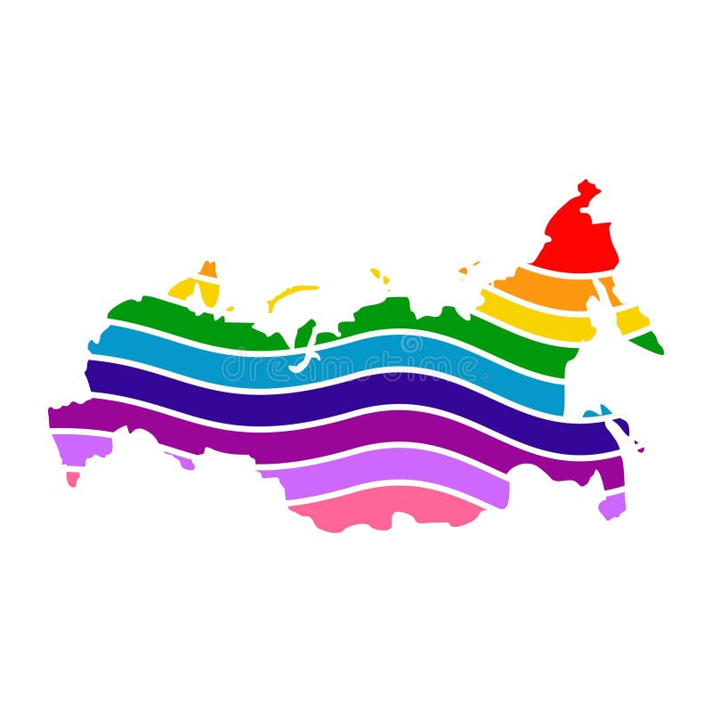 Russia Swoosh Silhouette Rainbow Map Stock Vector - Illustration of ...