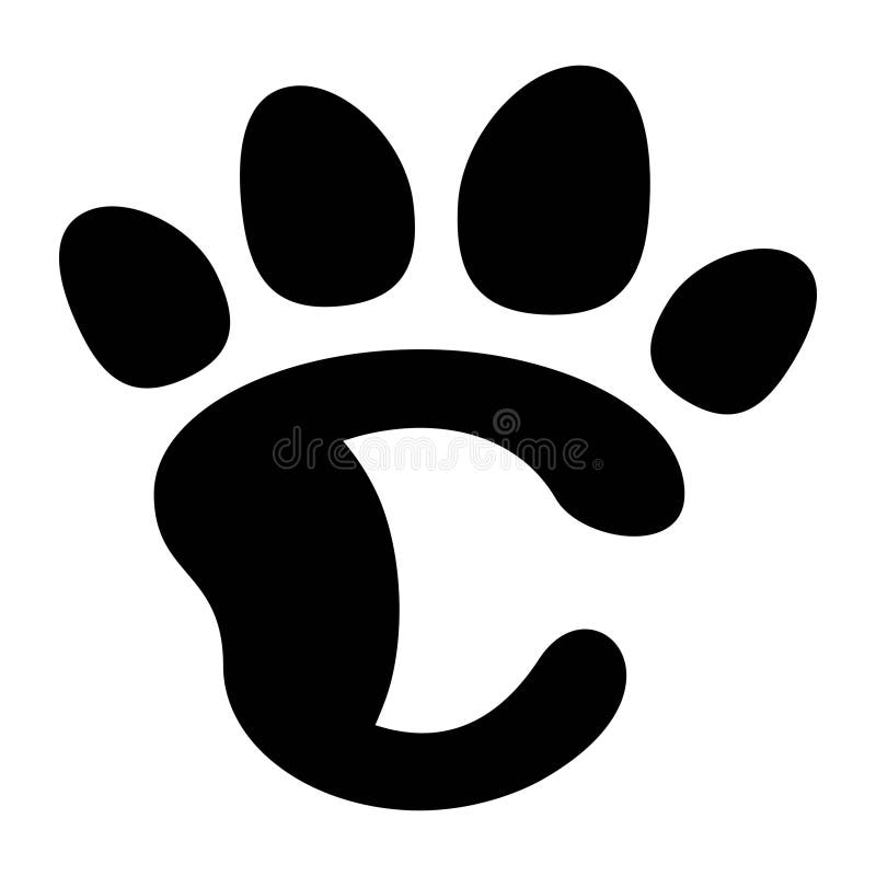 C Letter Paw Pet Logo Template Stock Vector - Illustration of creative ...