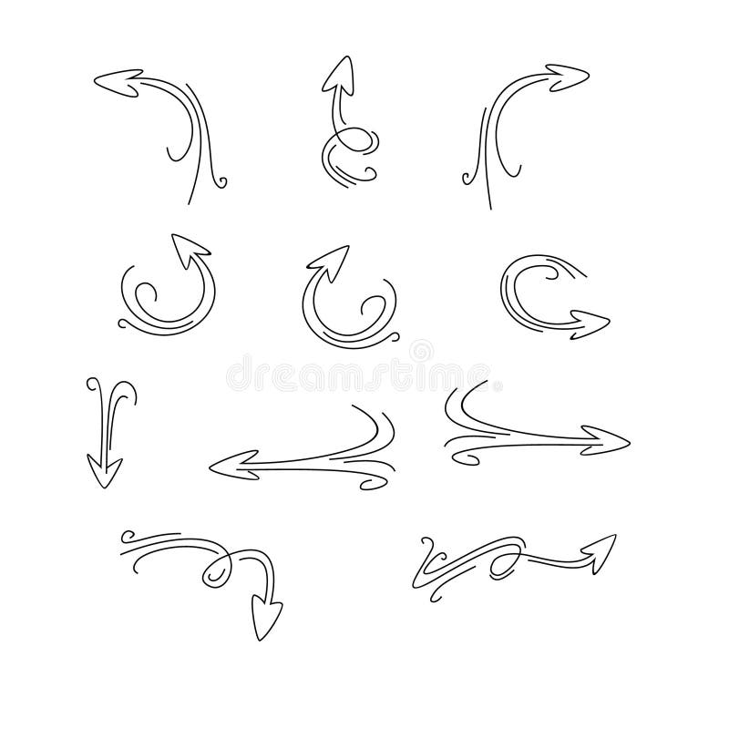Set of Wind Arrows Vector Illustration Stock Vector - Illustration of ...