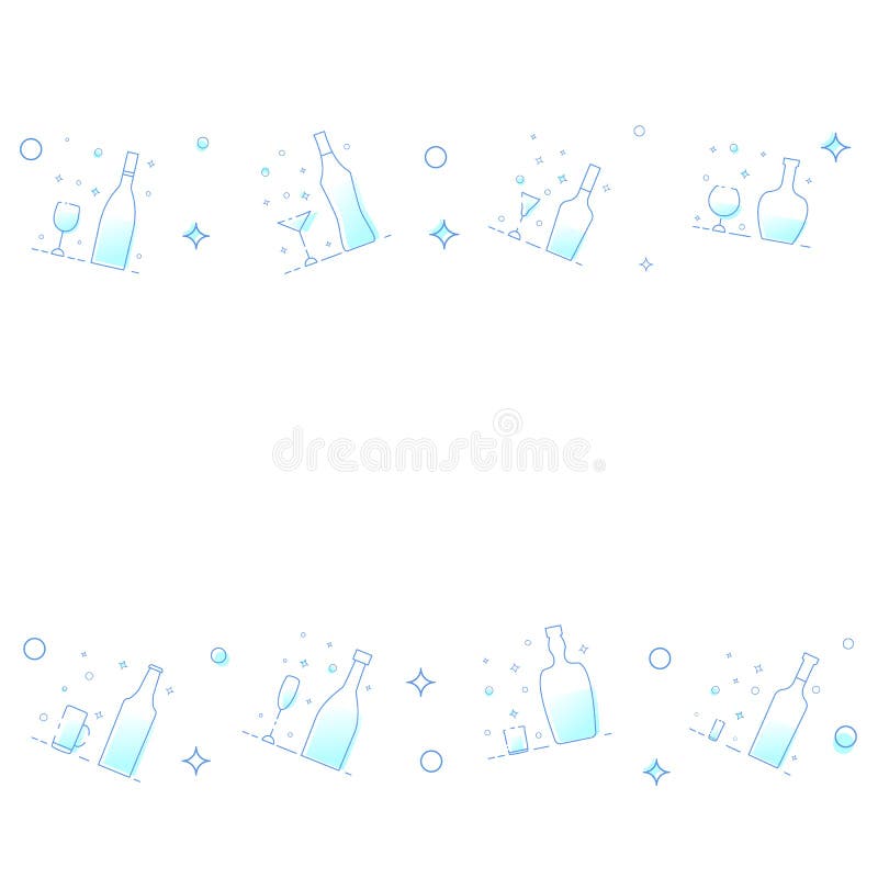 Template with Alcoholic Drinks. Vector Illustration. Stock Vector ...