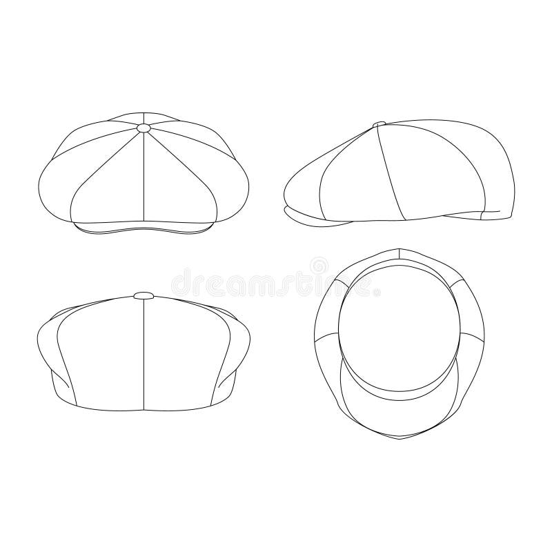 Template Apple Cap Vector Illustration Flat Sketch Design Stock Vector ...