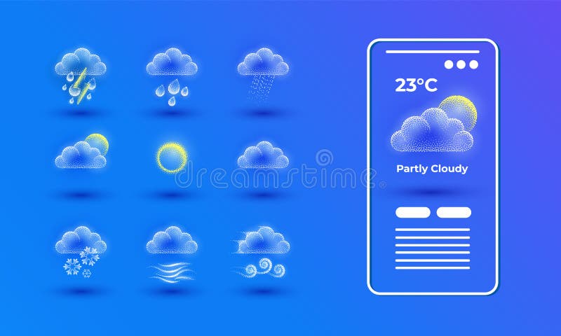 Template Application Interface with Weather Information and a Set of ...