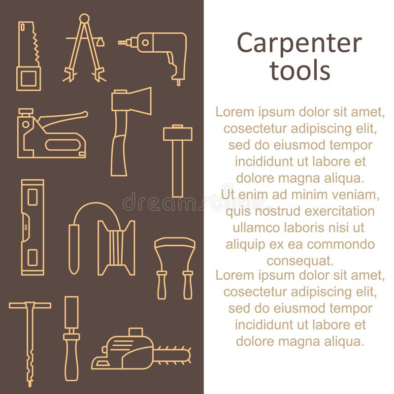 Template Articles from Carpenter`s Tool Icons with Place for Your Text ...
