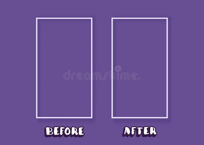 Before and after Banner with Empty Space. Vector Illustration. Stock ...
