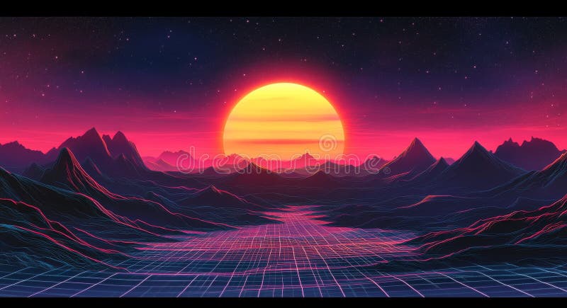 A Template with a Background of Glowing Neon Lights, Showcasing a Blend ...