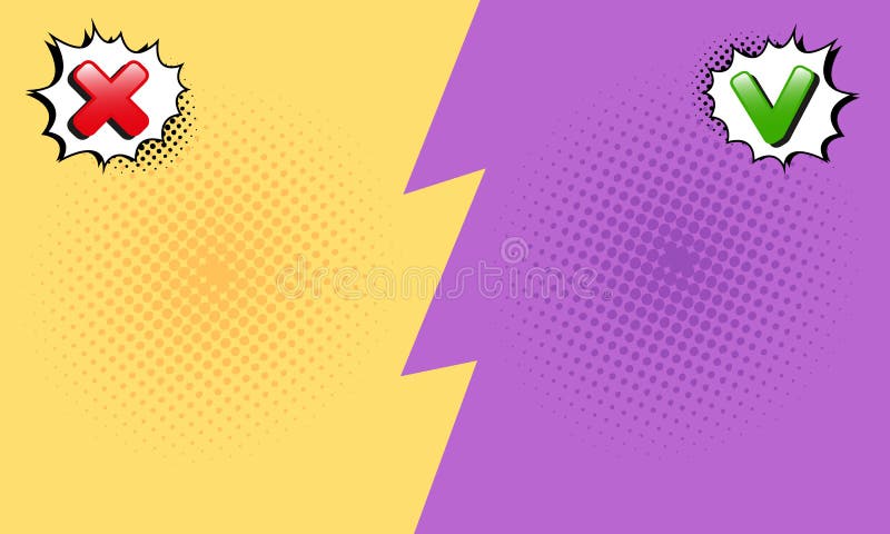 Template Background Wrong or Correct. Comics Style Design. Vector ...