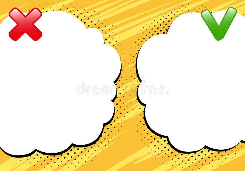Template Background Wrong or Correct. Comics Style Design. Vector ...