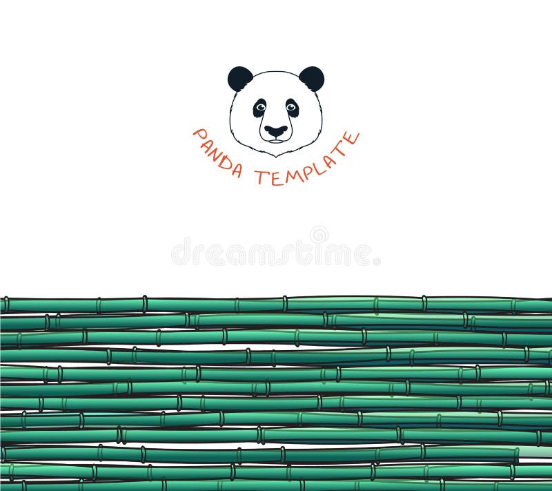 Template with Bamboo. Japanese Background. Bamboo and Panda Stock ...