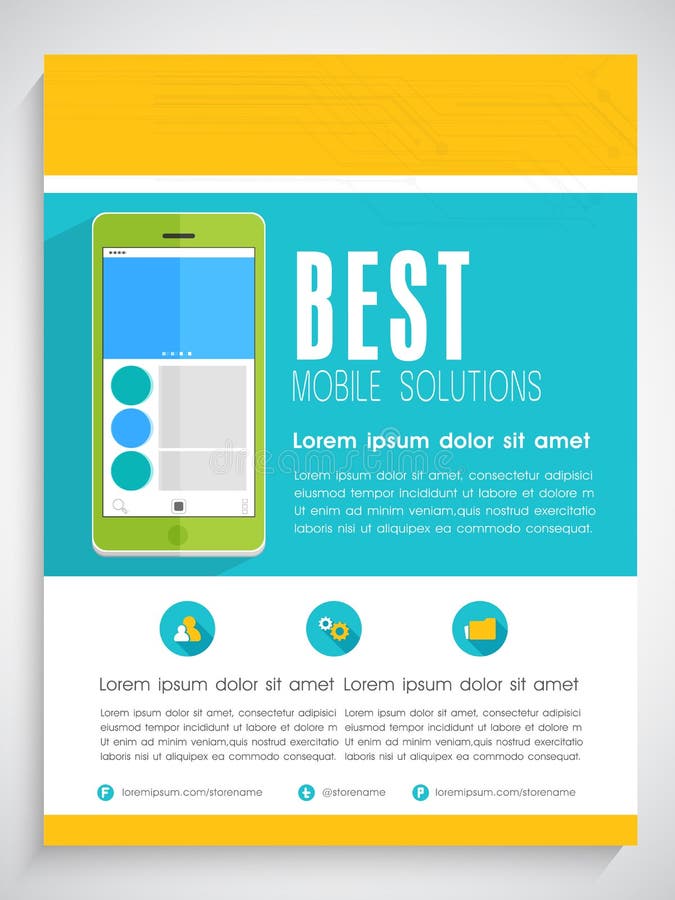 Template, Banner or Flyer for Mobile Solution. Stock Illustration ...