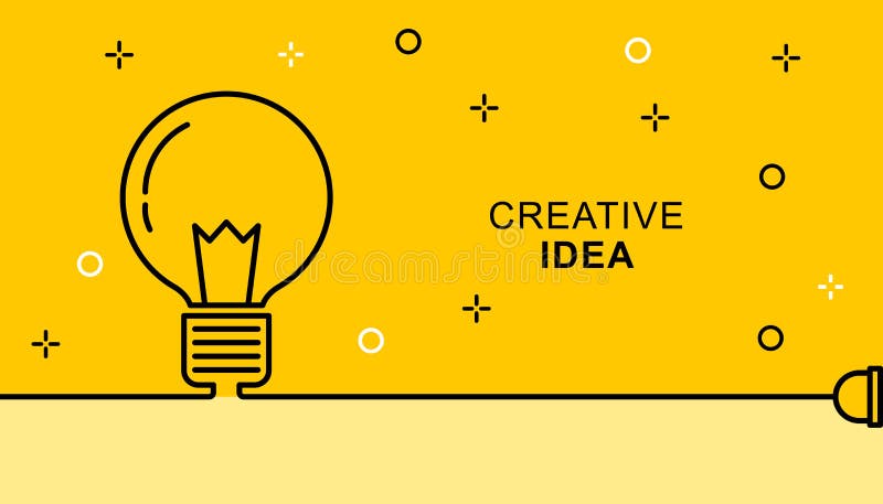 Template Banner with Light Bulb Empty Copy Space. Concept Creative Idea ...