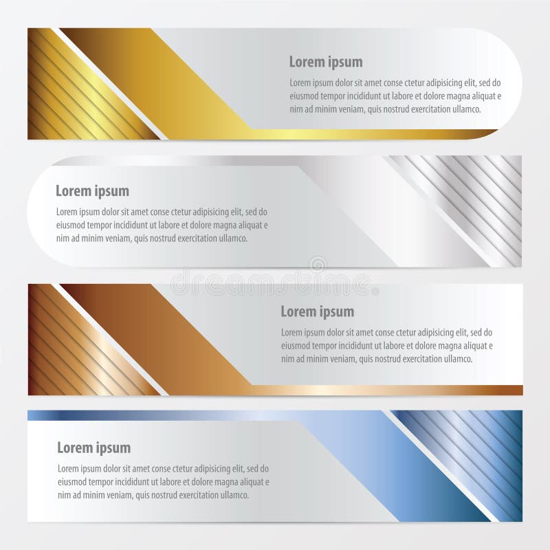 Template Banner Set Gold, Bronze, Silver, Blue Color Stock Vector ...