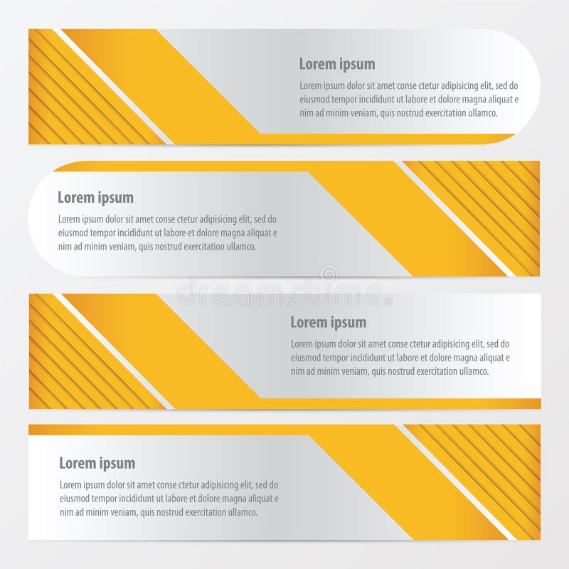 Template Banner Set Yellow Color Stock Vector - Illustration of modern ...