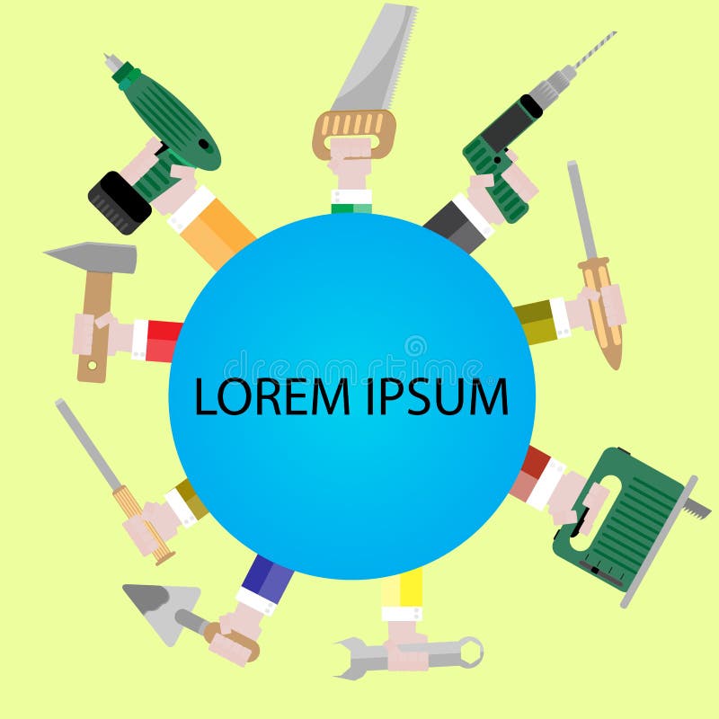 Template Banner with Tools for Repair Stock Vector - Illustration of ...