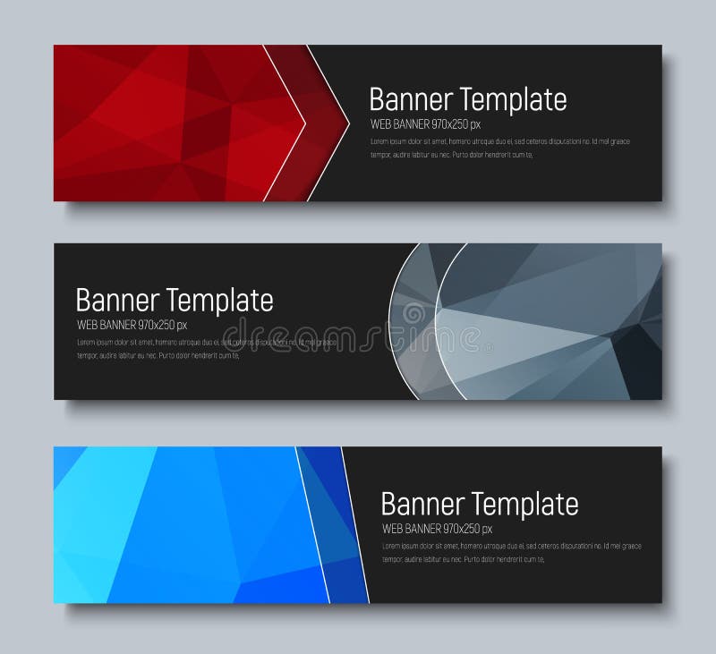 Template Banners with Abstract Background Polygon and Geometric Stock ...