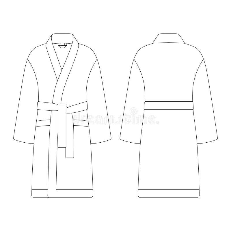 Template Bathrobe Vector Illustration Flat Sketch Design Stock Vector ...