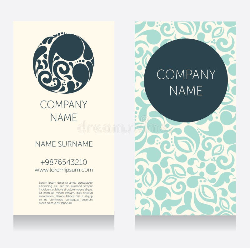 Template for Beautiful Pink Business Cards Stock Vector - Illustration ...