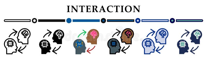 Interaction Icons Set. for Sign, Symbol, Element, Presentation ...