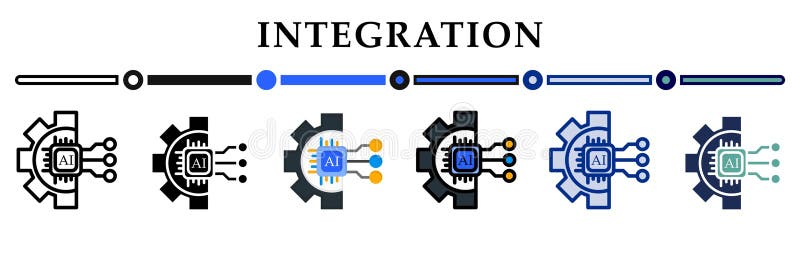 Integration Icons Set. for Sign, Symbol, Element, Presentation ...