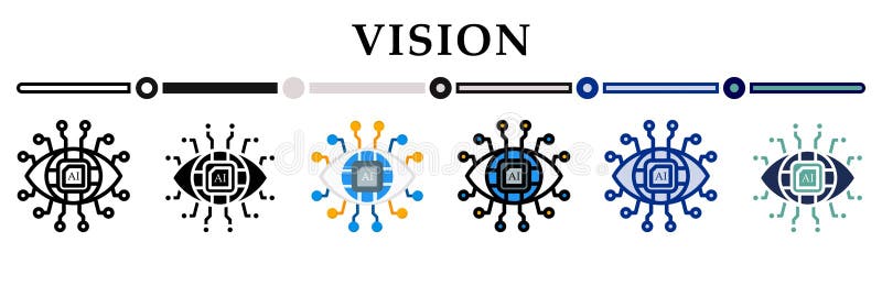 Vision Icons Set. for Sign, Symbol, Element, Presentation, Infographic ...