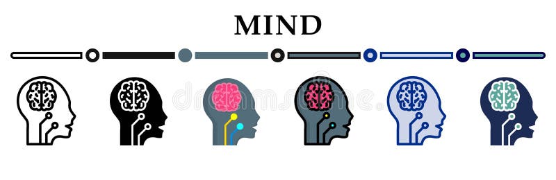 Mind Icons Set. for Sign, Symbol, Element, Presentation, Infographic or ...