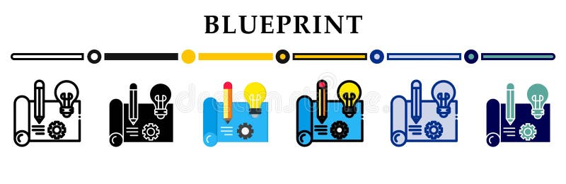 Blueprint Icons Collection. Vector Illustration Eps 10. Stock Vector ...