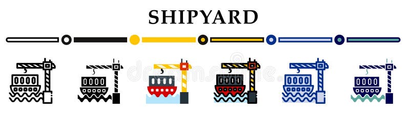 Shipyard Icons Collection. Vector Illustration Eps 10. Stock Vector ...