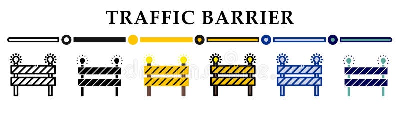 Traffic Barrier Icons Collection. Vector Illustration. Stock Vector ...