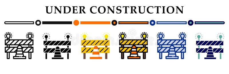 Under Construction Icon Collection. 6 Style Icons Set. Stock Vector ...