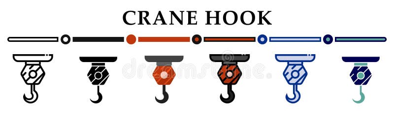 Crane Hook Icons Set. for Sign, Symbol, Element, Presentation ...