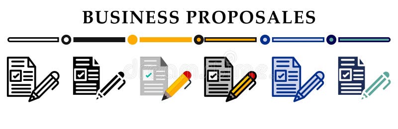 Business Proposals Icons Collection. Stock Vector - Illustration of ...