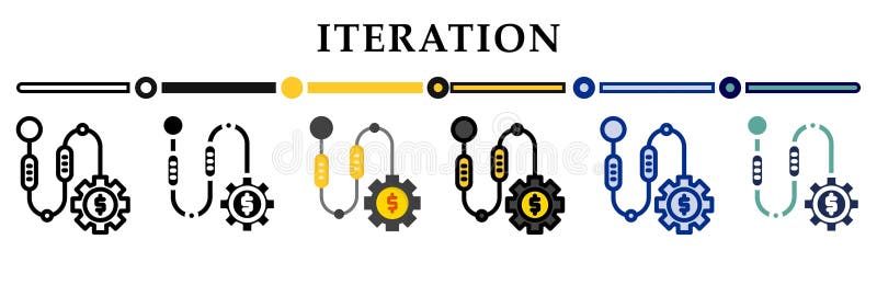Iteration on Banner Web Icons Collection. Stock Vector - Illustration ...