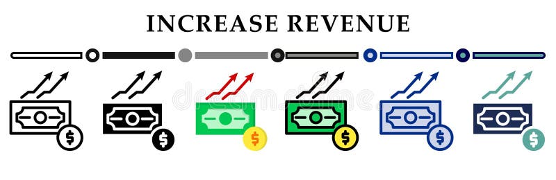 Increase Revenue on Banner Web Icons Collection. Stock Vector ...
