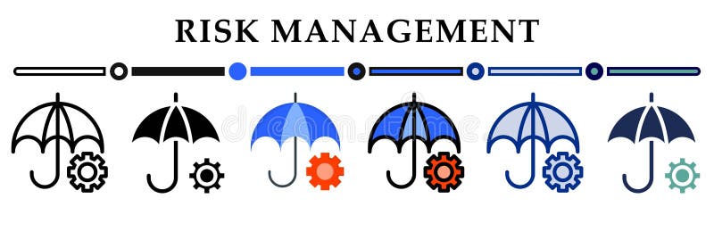 Risk Management Icon Collection on Banner Concept Stock Vector ...